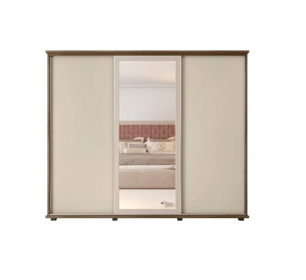 Guarda-Roupa Espanha Freijó com Off-White | MadeiraMadeira