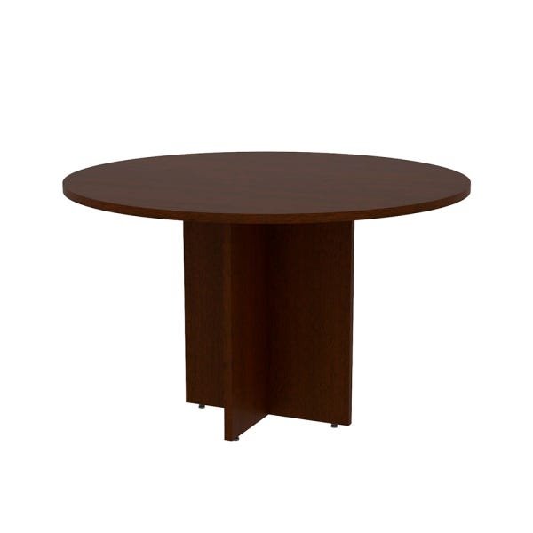 Mesa para Sala de Espera Redonda Alternativa 1,10M em MDP - Chocolate ...