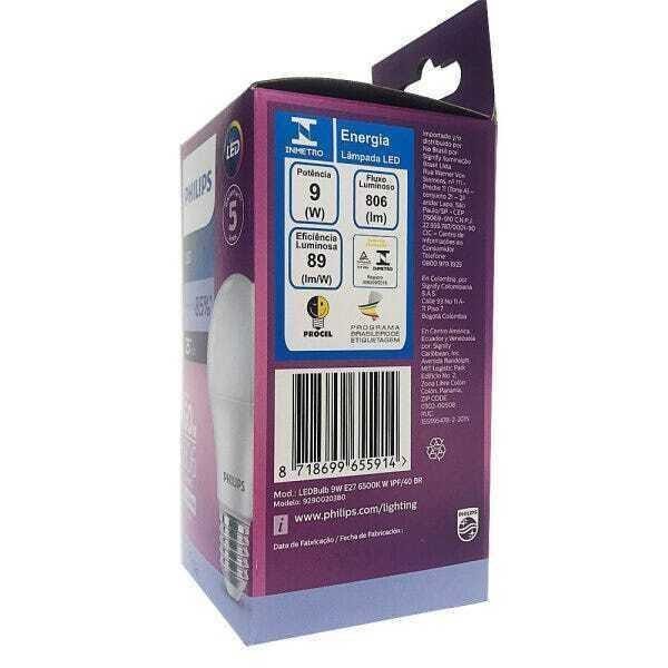 9 Lâmpadas Led Philips Bulbo 9w Branco Frio 806lm Equivale 60w | MadeiraMadeira