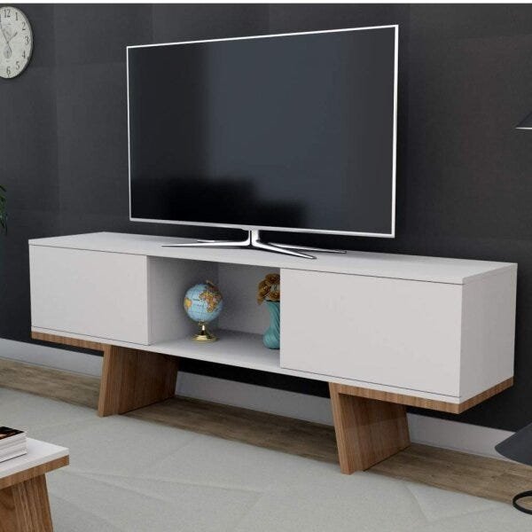 Rack para TV 55 Polegadas 2 Portas 1 Nicho Appunto | MadeiraMadeira