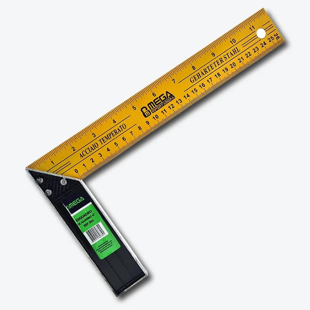 Esquadro de Alumínio 12" Ômega 300mm E02 | MadeiraMadeira