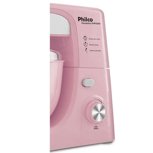 Batedeira Planetária Philco PHP500 Turbo 500W Rosa 127V | MadeiraMadeira