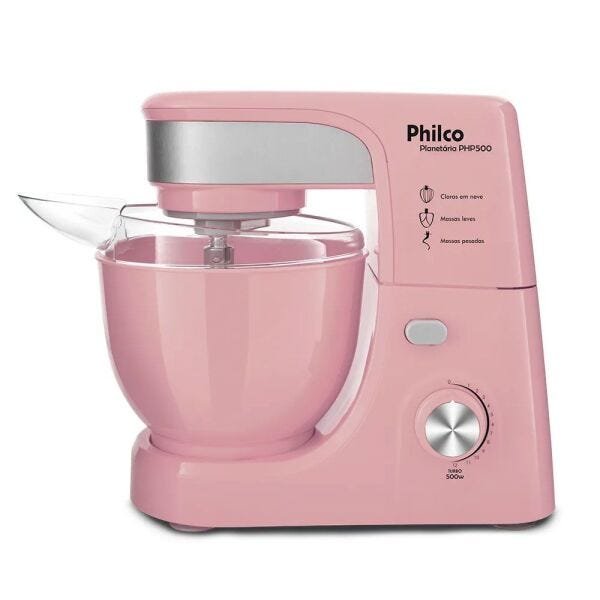 Batedeira Planetária Philco PHP500 Turbo 500W Rosa 127V | MadeiraMadeira