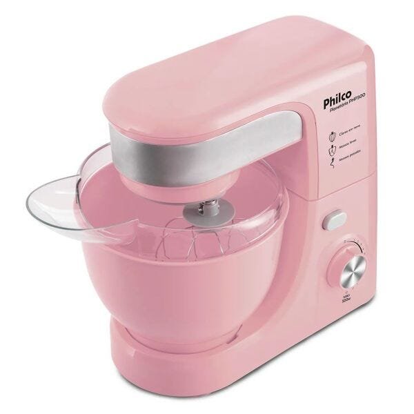 Batedeira Planetária Philco PHP500 Turbo 500W Rosa 127V | MadeiraMadeira