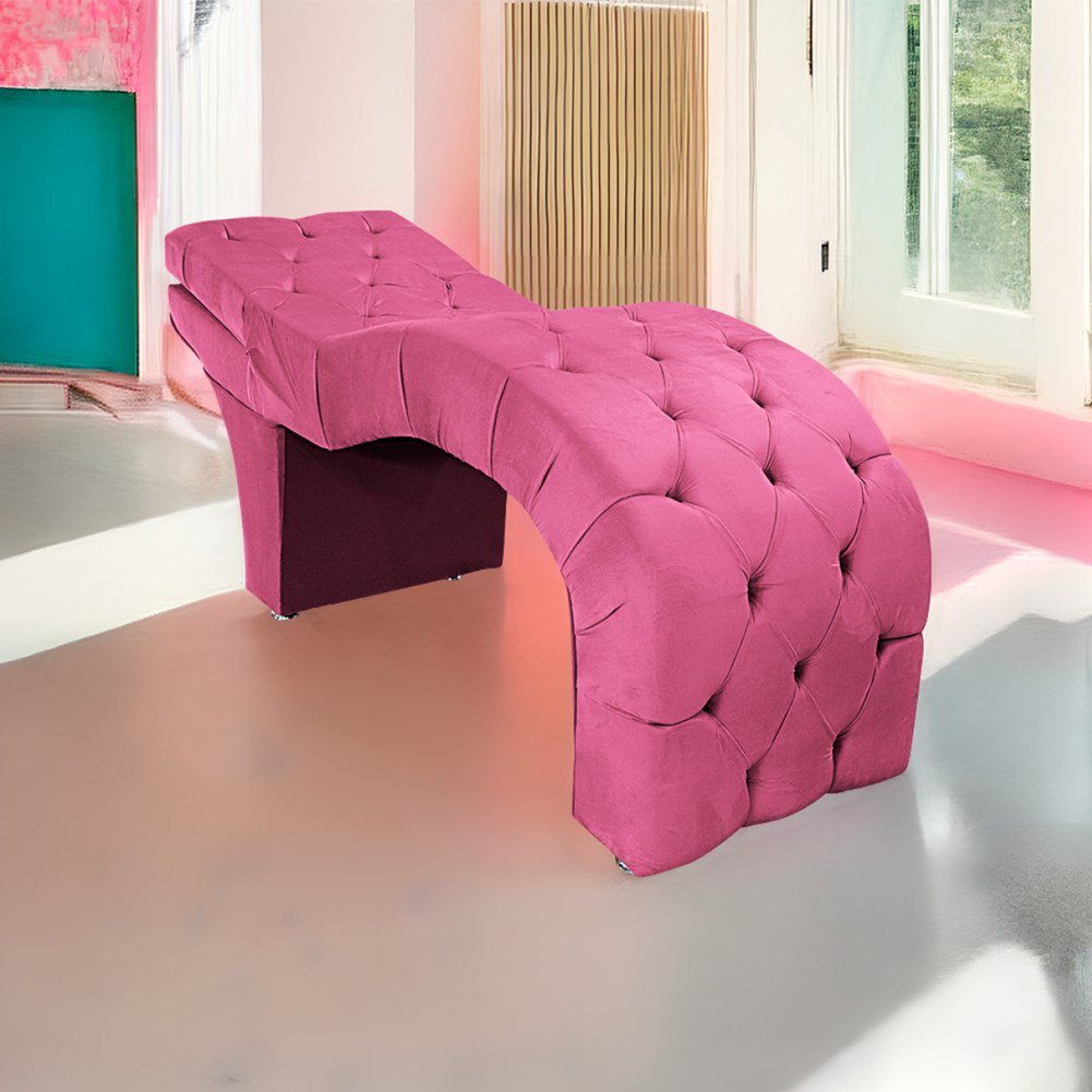 Maca Estética com Encosto Dobrável Facial Capitonê Cílios Salão P02 ...