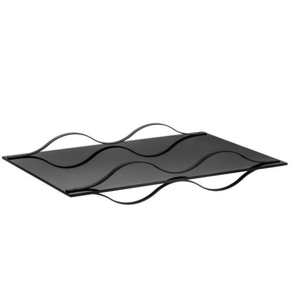 Bandeja Paris em vidro na cor grafite fosco | MadeiraMadeira