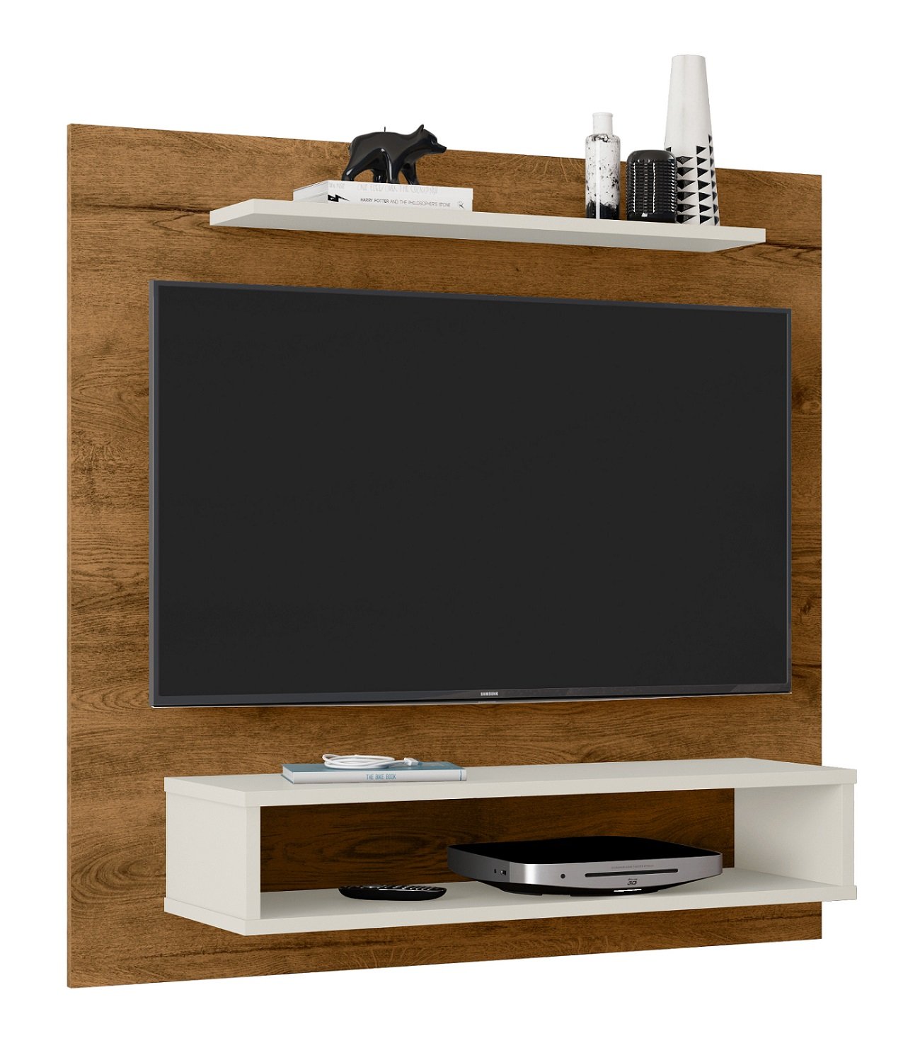 Painel para TV até 32 Polegadas Quarto Sala Compact 90 com Prateleira e ...