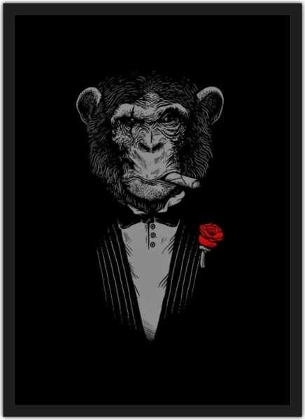 Quadro Decorativo Macaco Charuto Nerd Geek Decorações Com Moldura ...
