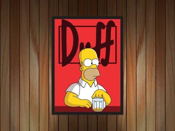 Quadro Decorativo Desenho Homer Simpsons Cerveja Nerd Geek Decorações ...