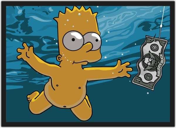 Quadro Decorativo Bart Simpsons Nirvana Salas Quartos Decorações Com ...