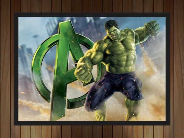 Quadro Decorativo Hulk Super Heróis Nerd Geek Com Moldura G002 ...