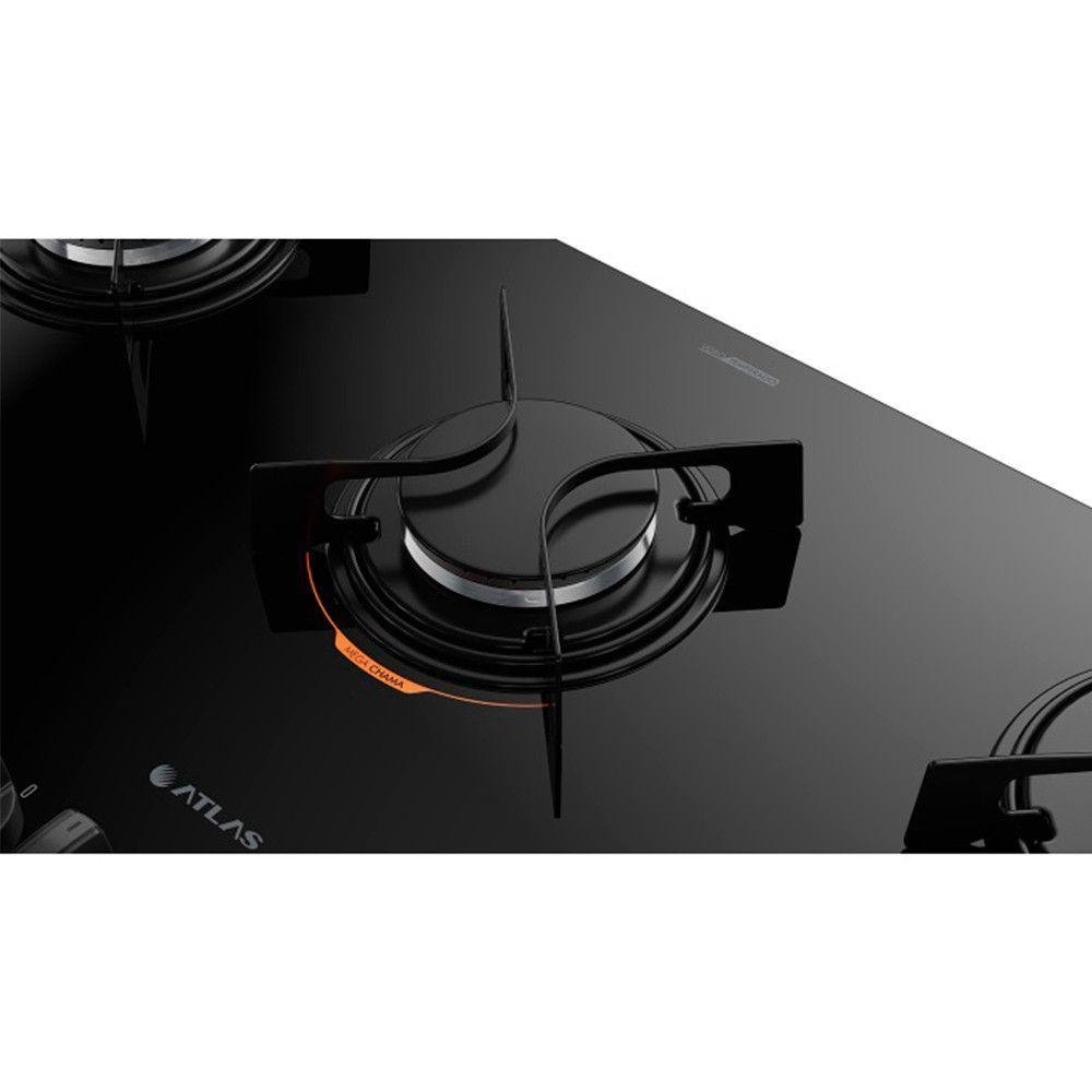 Cooktop 5b Preto com Mesa de Vidro Atlas U Top Preto Bivolt ...