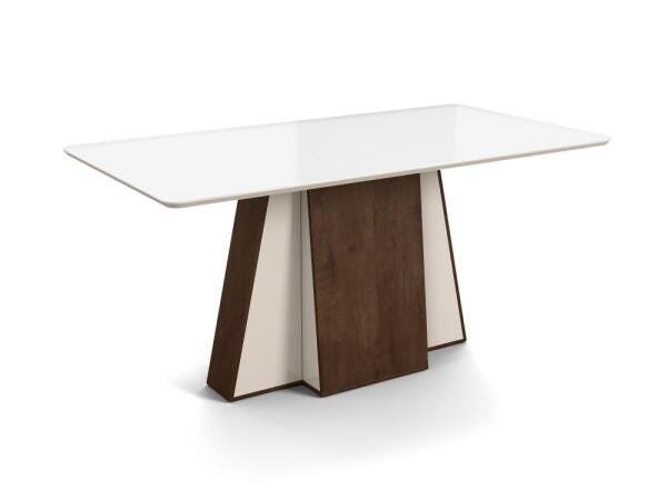 Mesa de Jantar Amalfi Noce Ou Noce/Off White - Lukaliam | MadeiraMadeira