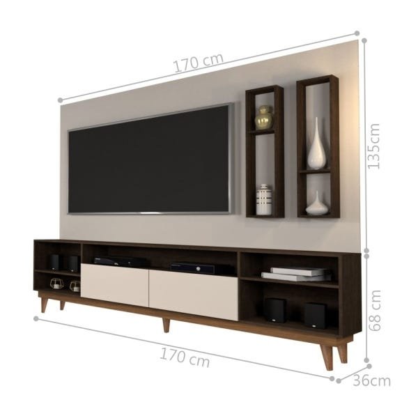 Rack com Painel para TV Florença Off White Teka | MadeiraMadeira