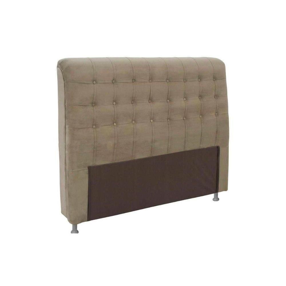 Painel de Cama Box Estofada Queen Dama Plus Suede Marrom Taupe - Simbal ...