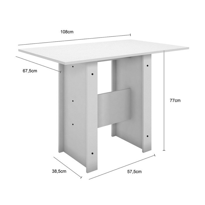 Mesa De Jantar Retangular Para 4 Lugares 67x108cm Milano 41500 Branco ...