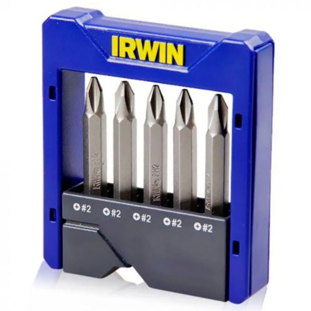 Jogo de Pontas Bit Phillips PH2 C/Encaixe 1/4" 5pçs - Irwin ...
