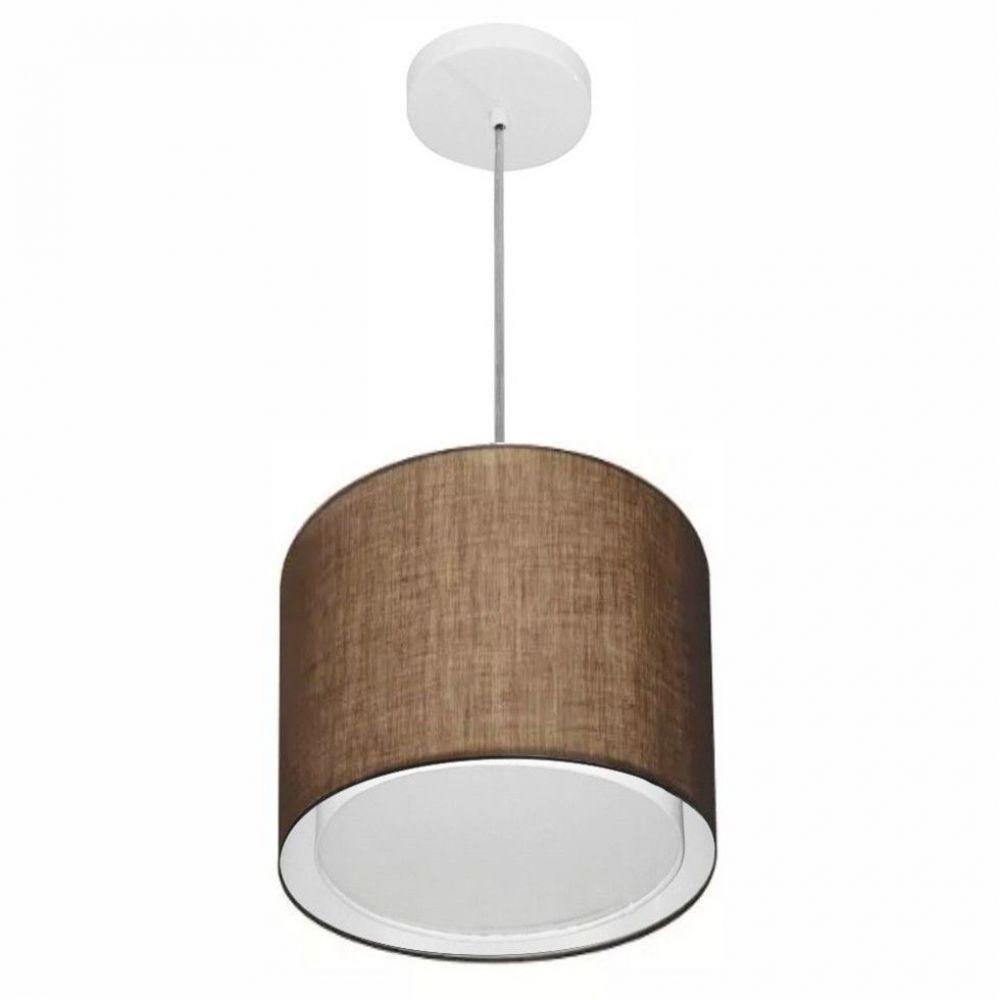 Lustre Pendente Cilíndrico Duplo Md-4284 30x30cm Café Bivolt ...
