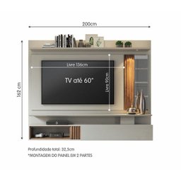 Painel para TV Riviera Off White/Savana Permobili | MadeiraMadeira