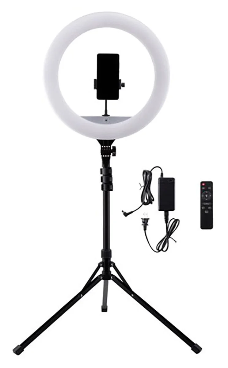 Luminária Ring Light 18 polegadas c/ Tripé, controle remoto e encaixe para Smartphone ...