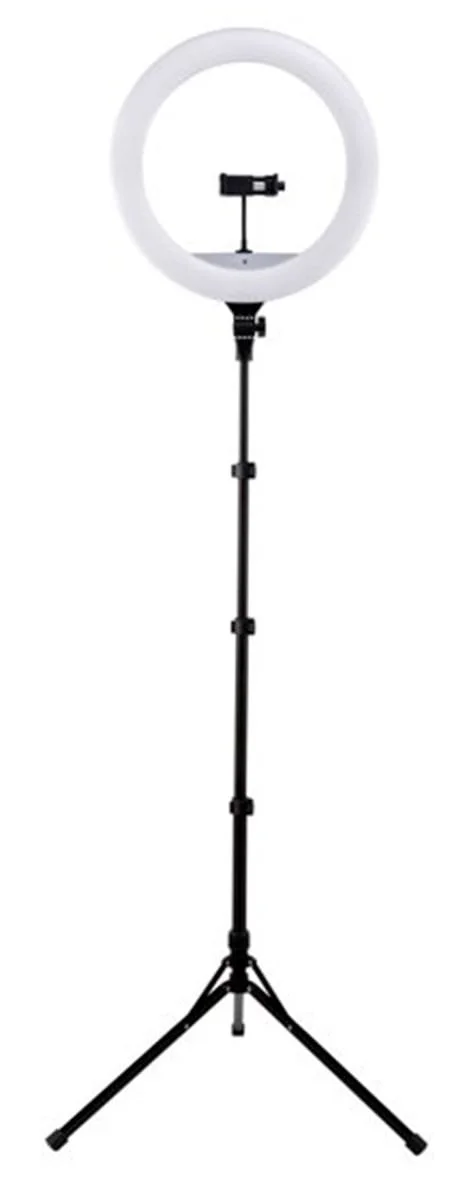 Luminária Ring Light 18 polegadas c/ Tripé, controle remoto e encaixe para Smartphone ...