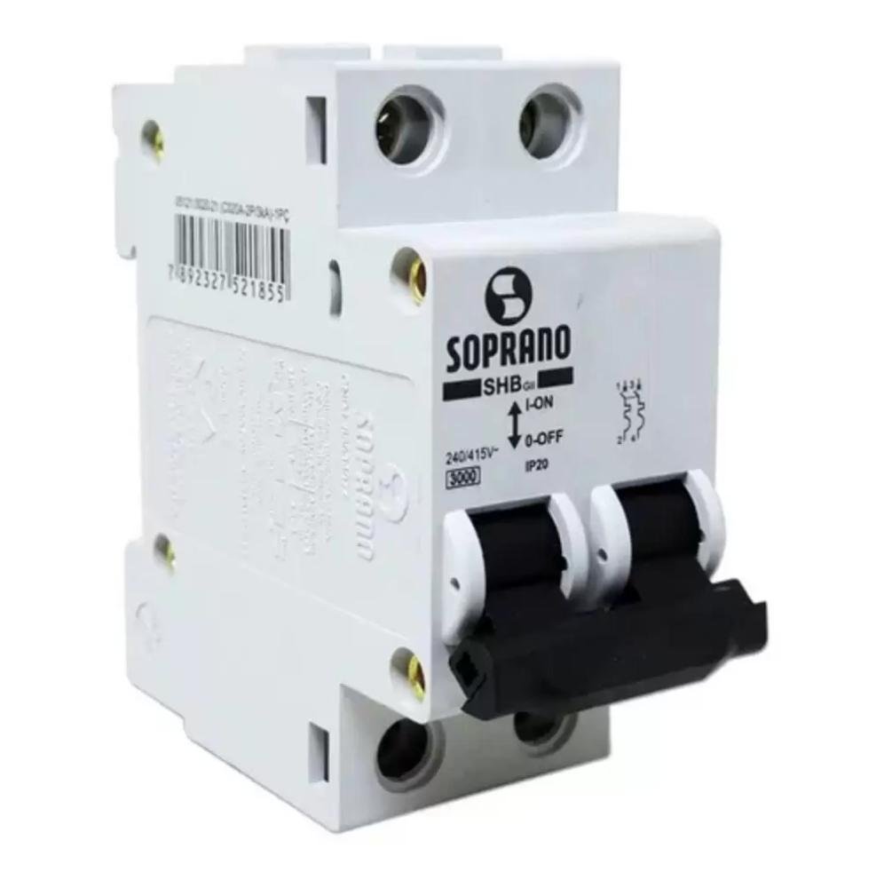 Kit 6 Disjuntor Din Bifasico 6a 10a 16a 20a 25a 32a Amperagem:25a | MadeiraMadeira