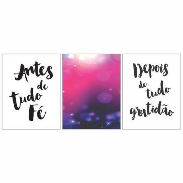 Quadro Fé e Gratidao Vortex Colorido decorativo 30x40 | MadeiraMadeira