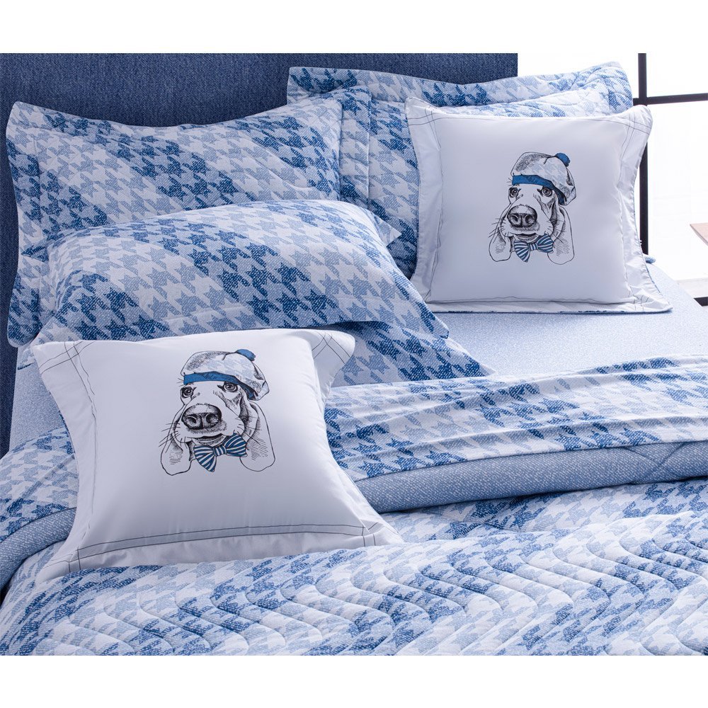 Jogo de Lençol Solteiro 3 Peças Malha Penteada Sultan Pointer Azul ...