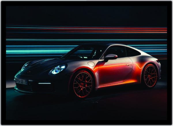 Quadro Decorativo Carro Porsche Com Moldura G06 | MadeiraMadeira