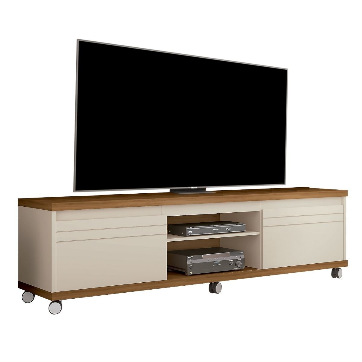 Rack de Televisão até 65 Polegadas com 2 Portas Rodízios - Mod.0326 ...