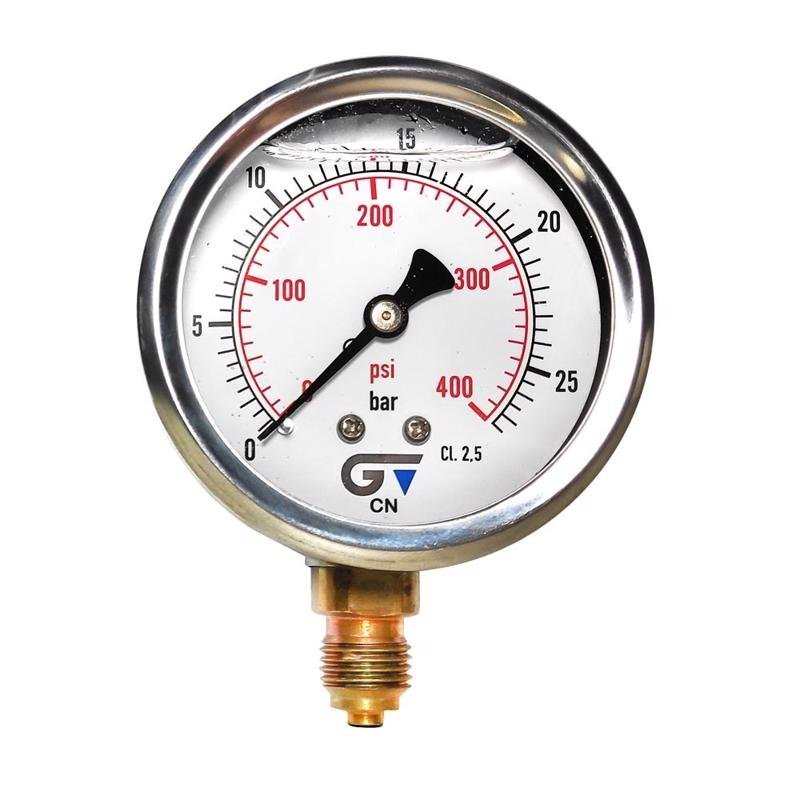 Manômetro Vertical Caixa Metálica (63mm) Glicerinado Rosca 1/4 NPT- 0 a 400Psi/0-25Bar 3822 025 ...