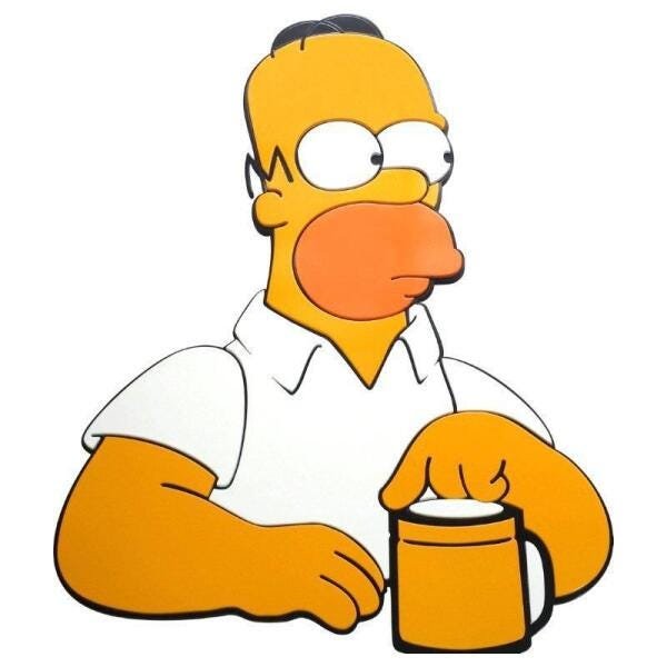 Quadro Homer Pensativo - 40.2X28.4Cm | MadeiraMadeira