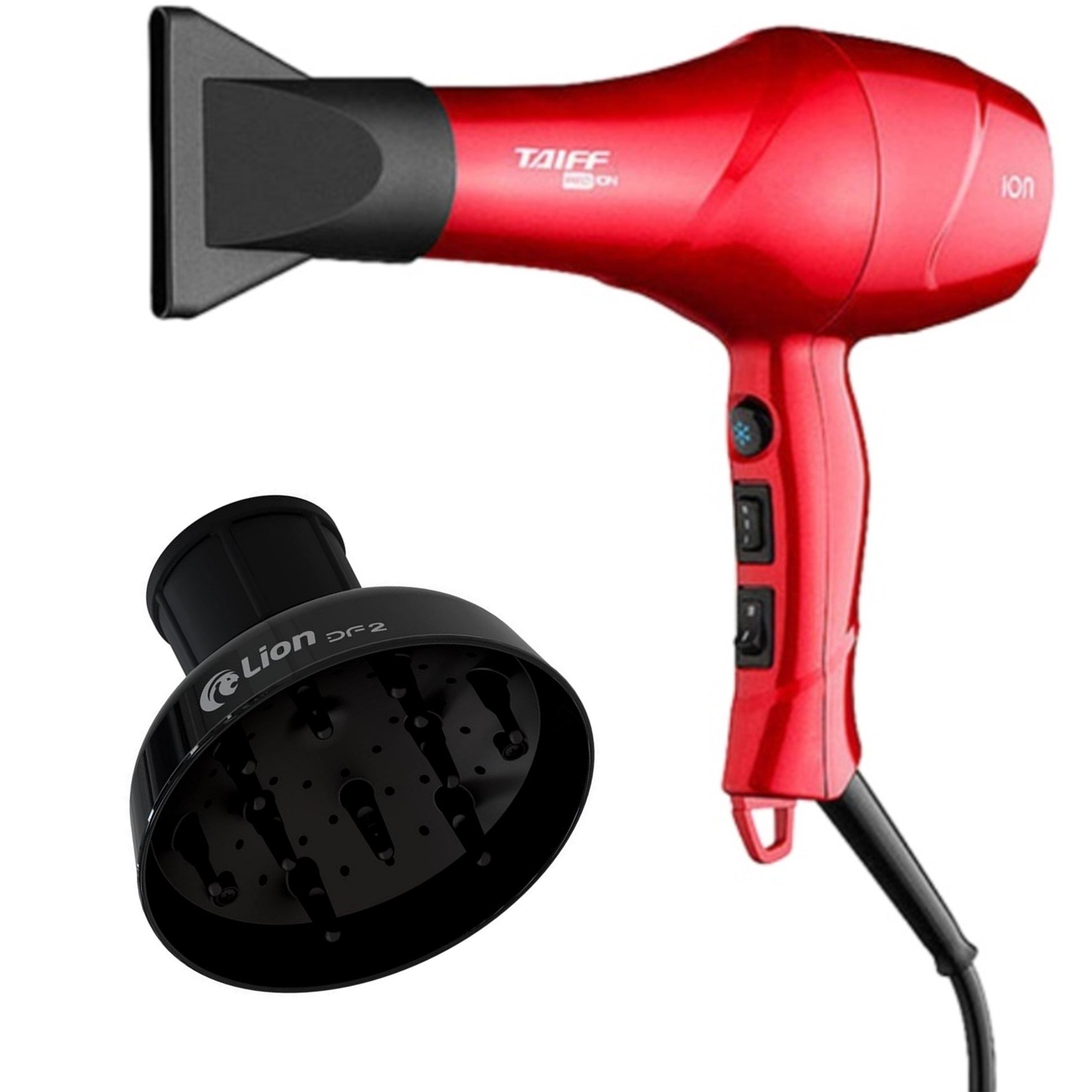 KIT - SECADOR PROFISSIONAL TAIFF RED ION 1900W 127V + DIFUSOR DE AR ...