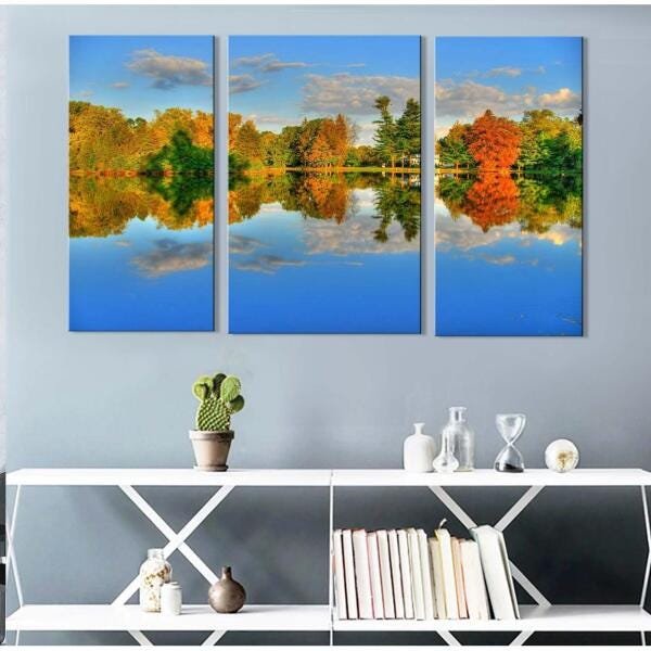 Quadro Decorativo Paisagem Floresta 3 Peças M2 | MadeiraMadeira