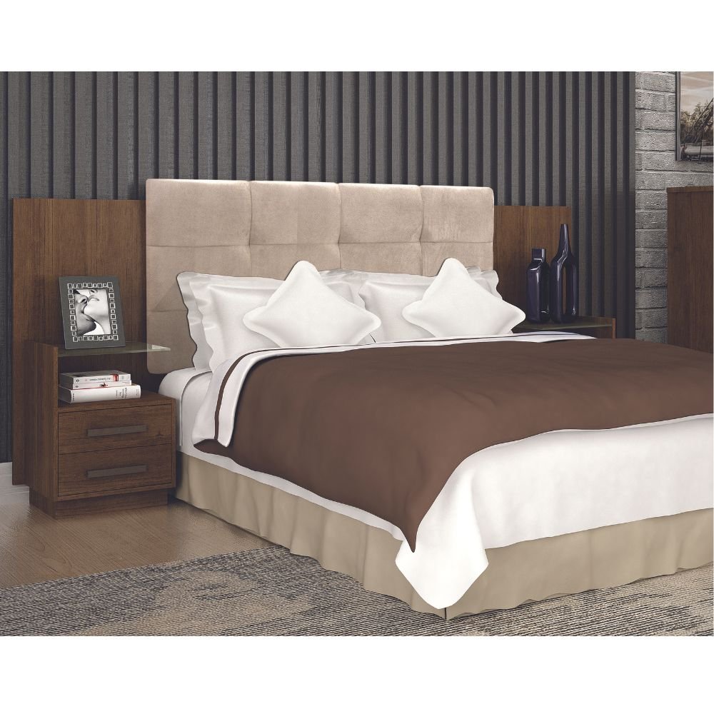 Cabeceira Casal Box C/02 Criados Gakaxy Bronze Leifer Braúna ...