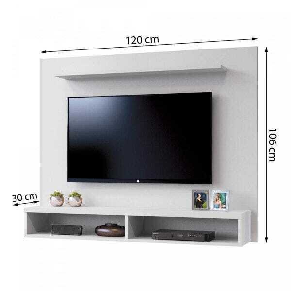 Painel para TV até 50 Polegadas 2 Nichos Topázio Contemporâneo Mavaular ...