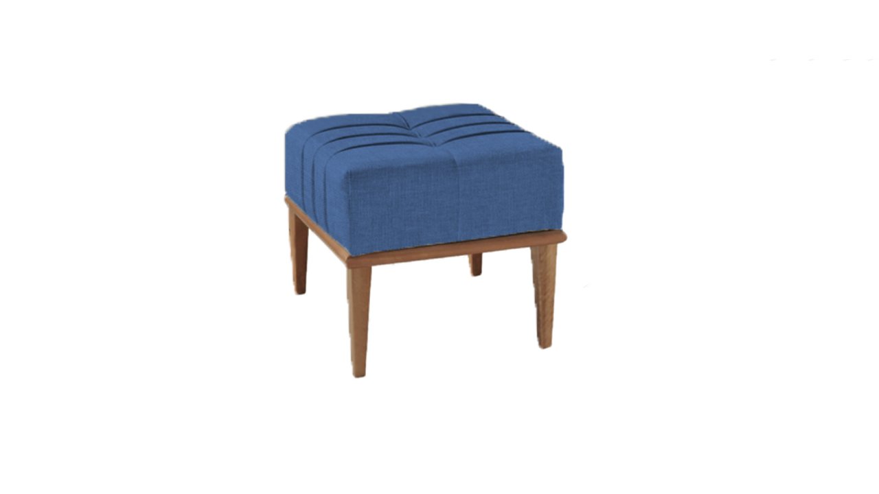 Puff Lara Linho Azul | MadeiraMadeira