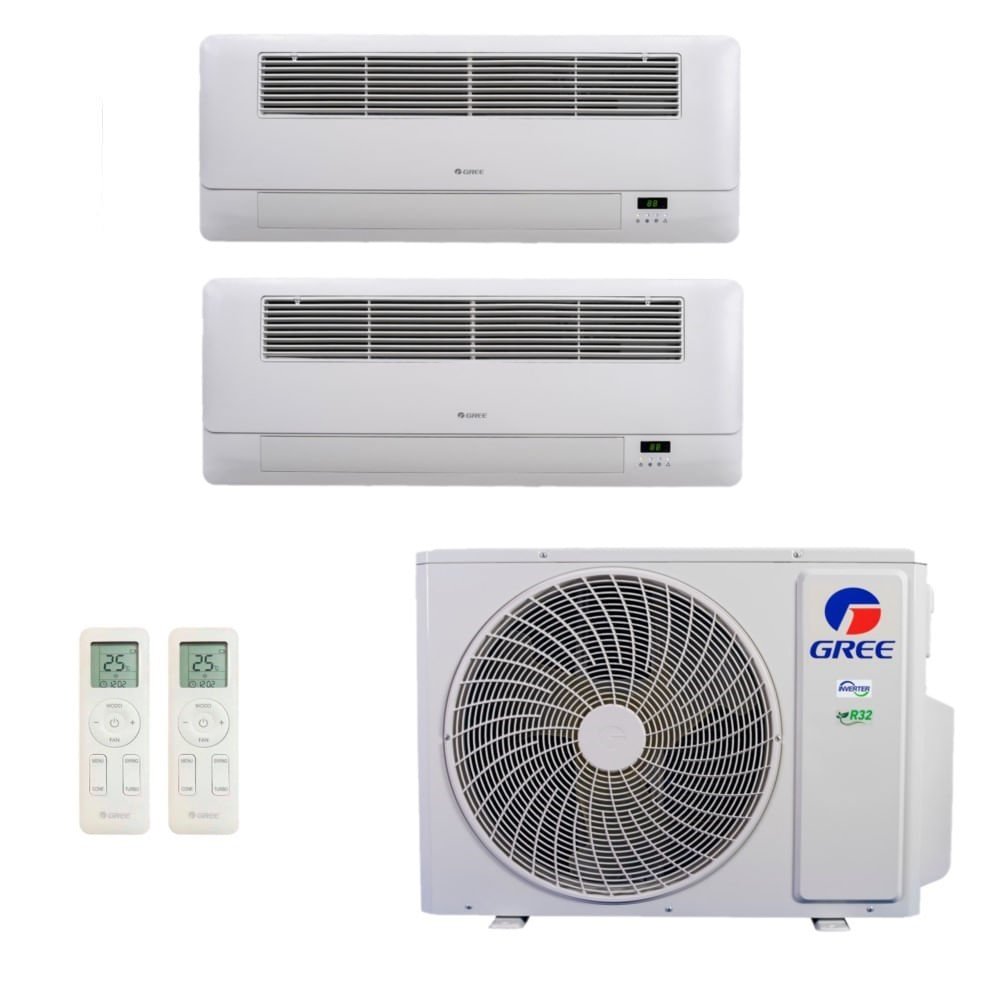 Ar-condicionado Multi Split Inverter R-32 Gree 18.000 (2x Evap Cassete 1 Via 12.000) Quente/frio ...