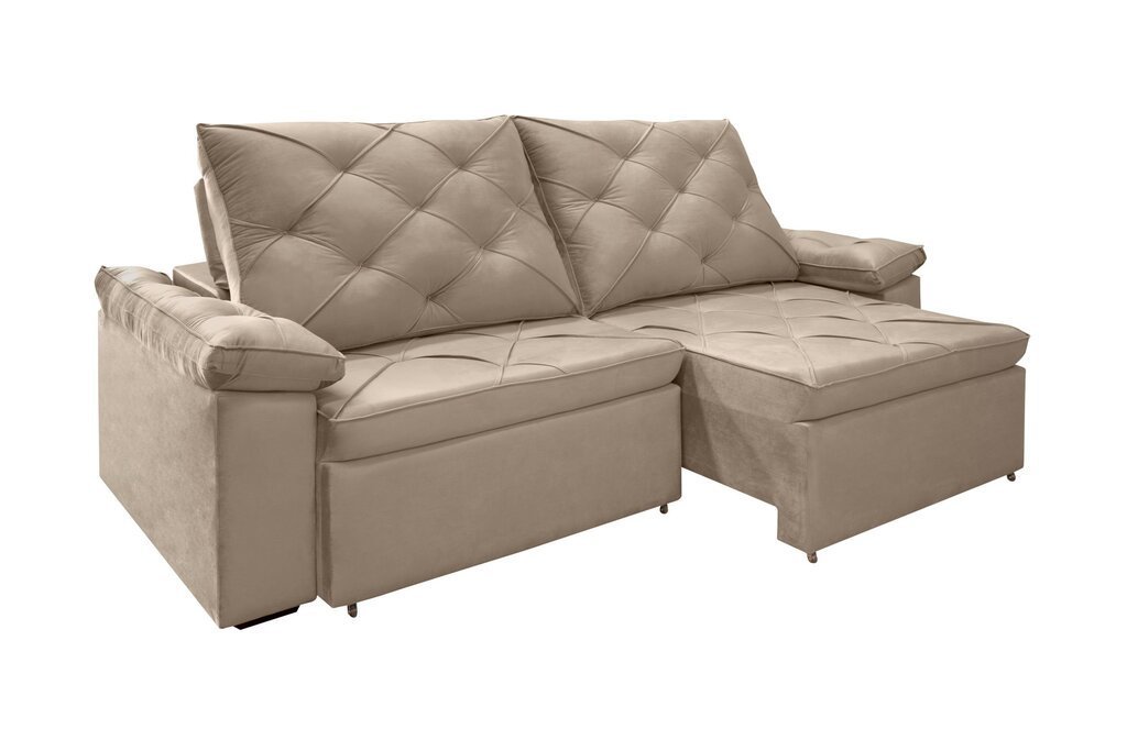 Sofá Leblon 2,50 Konfort Tc 7032 - Veludo Marrom Claro | MadeiraMadeira