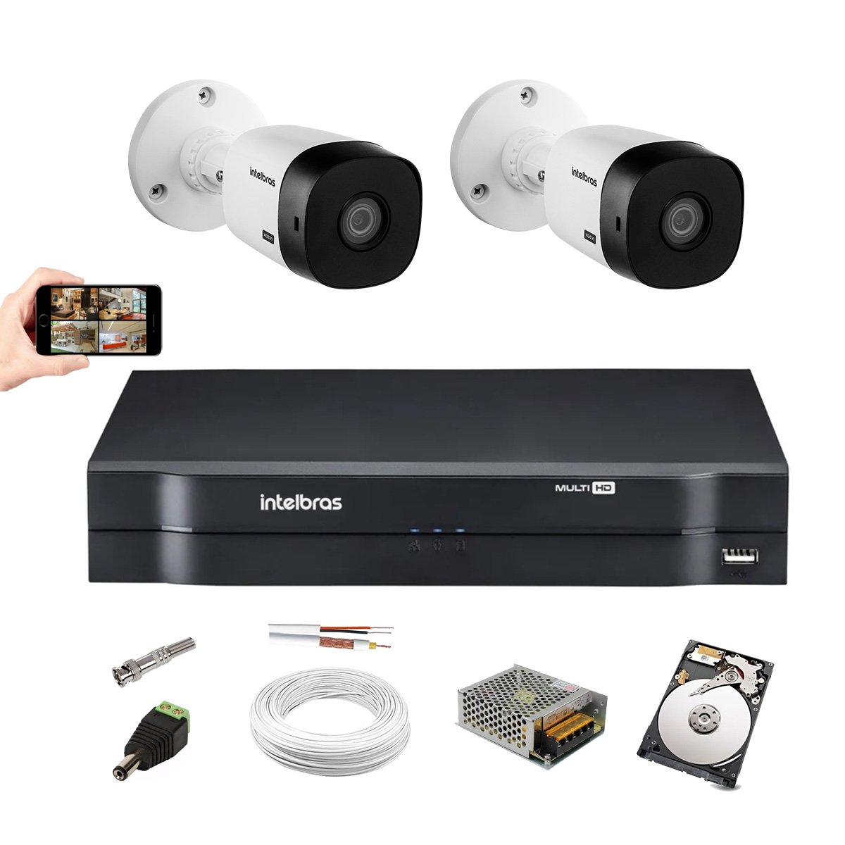 Kit Intelbras 2 Cam Vhl 1220 B Full hd 1080p Dvr 1104 1 Tera ...