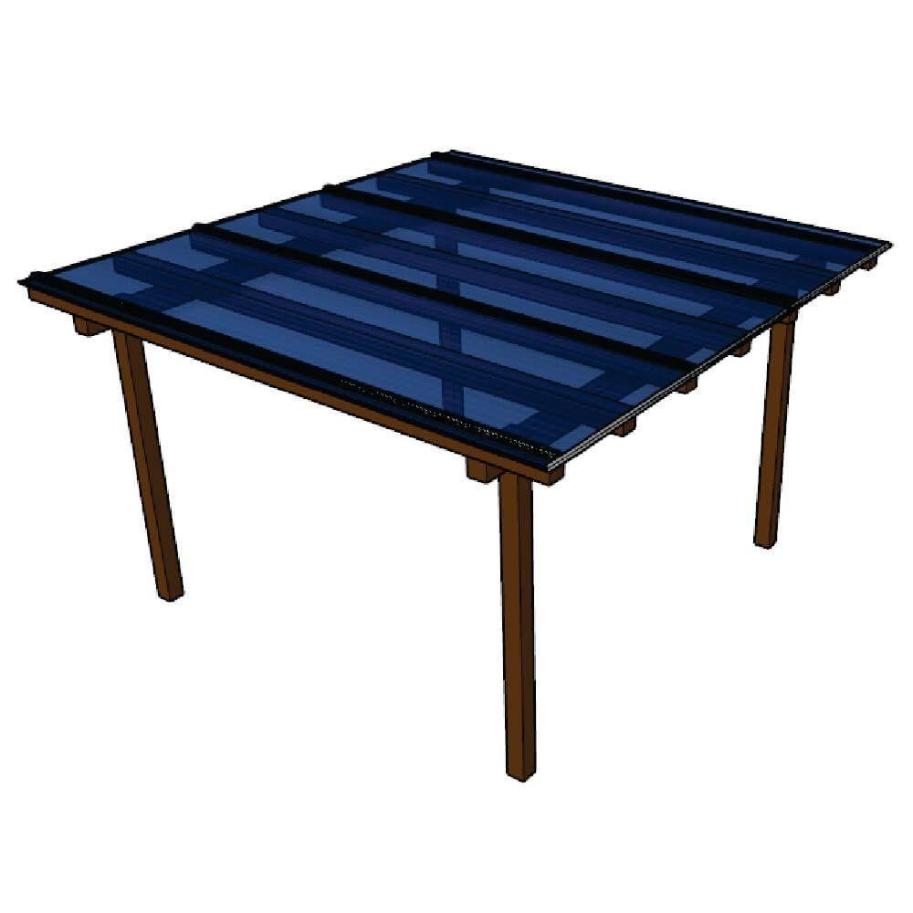 Kit Policarbonato Azul 4mm 3,00m X 3,00m - Perfis Naturais | MadeiraMadeira
