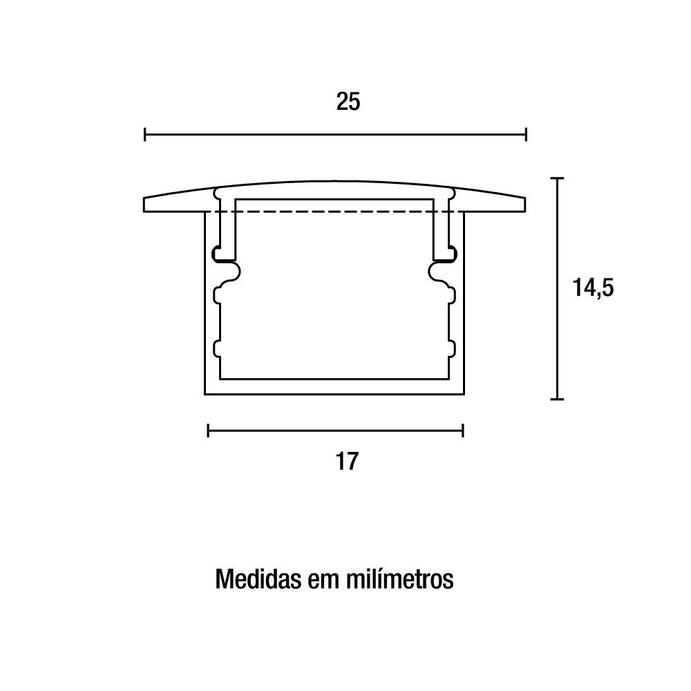 Perfil de Embutir para Fita Led Blumenau Line 25mm com 1 metro Branco ...