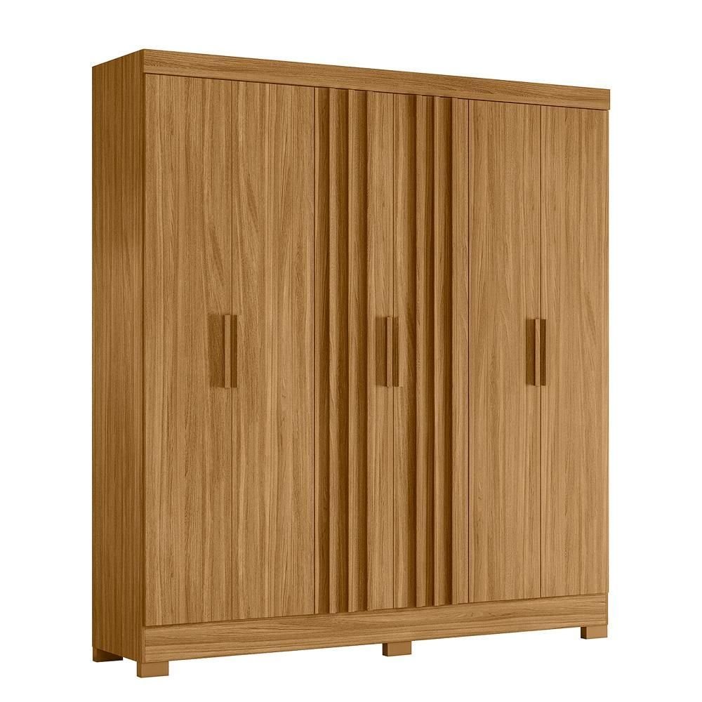 Guarda Roupas Casal Ripado 6 Portas 2 Gavetas Valença Freijó Moval ...