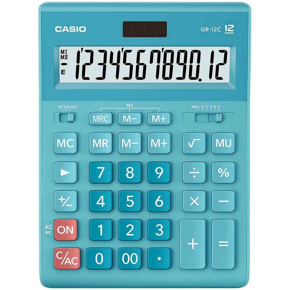 Calculadora Compacta Casio GR-12C LB - Turquesa | MadeiraMadeira