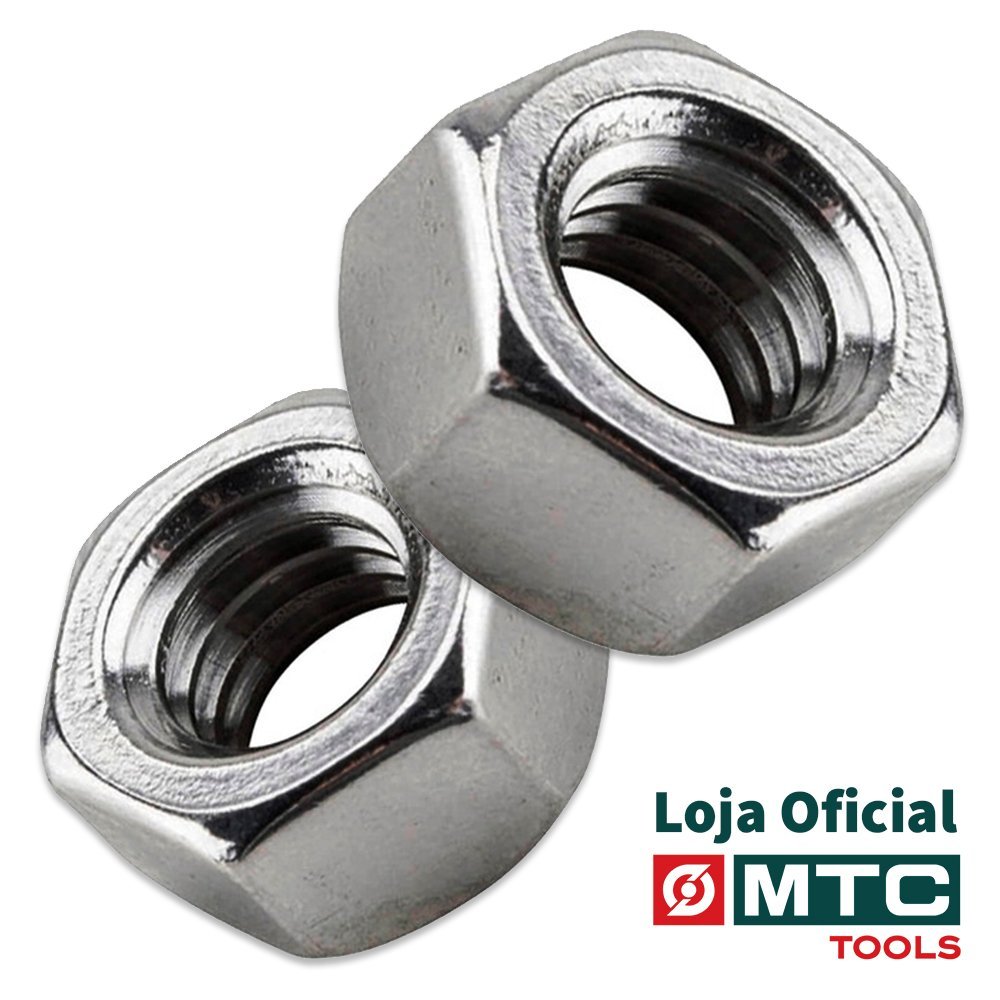 Porca Sextavada M8 MA-1,25 CL8 ALT 6,4mm Geomet B - 100un | MadeiraMadeira