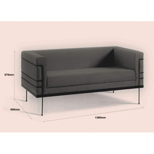 Sofá 2 Lugares Le Corbusier Daf Mobiliário | MadeiraMadeira
