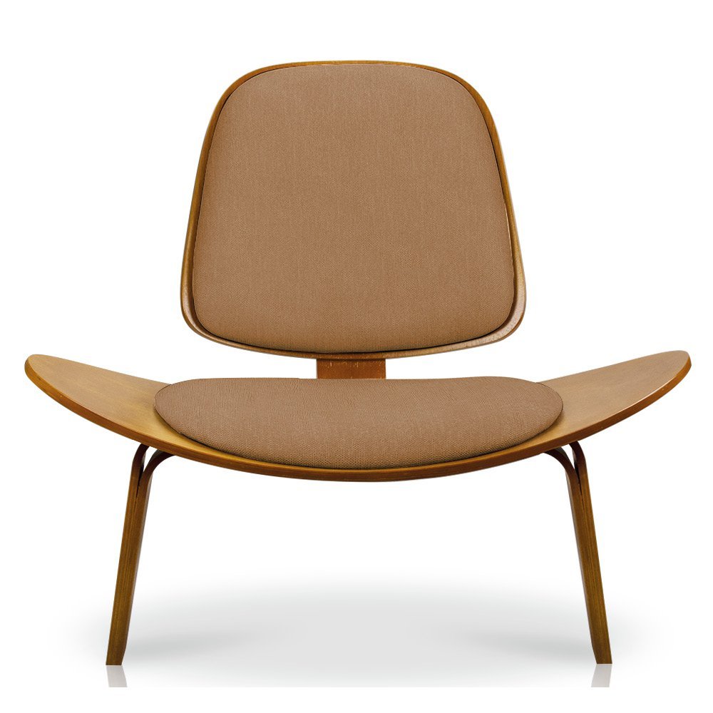 Poltrona Shell Corino Texturado Marrom Base de Madeira Castanho - D'Rossi DRossi | MadeiraMadeira