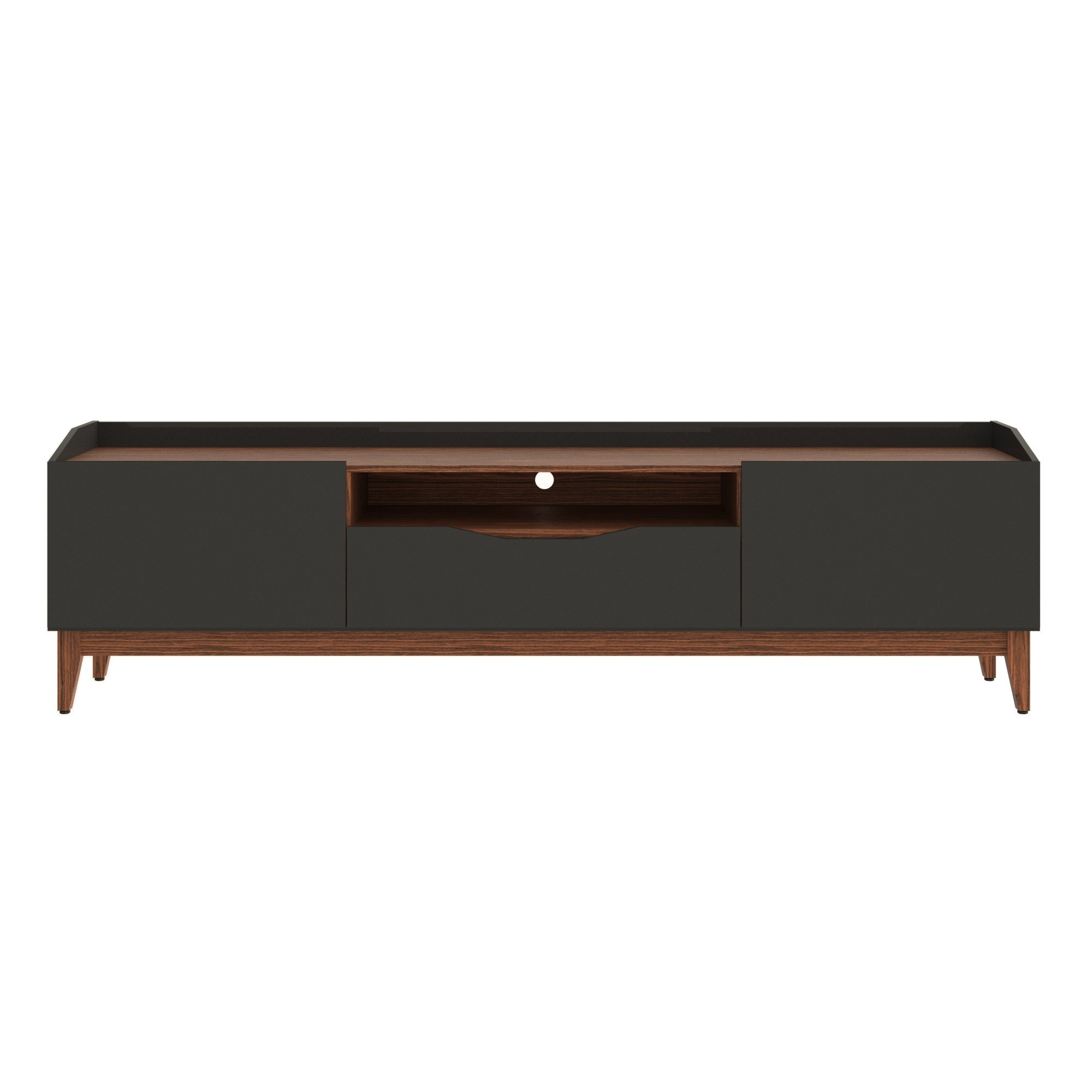 Rack para TV Grecia 180m Premium Plus Preto e Noce | MadeiraMadeira