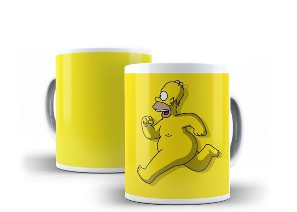 Caneca Porcelana Desenho The Simpsons Homer Correndo | MadeiraMadeira