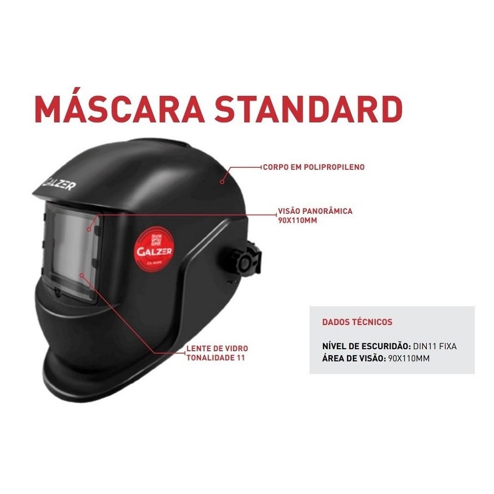 MASCARA DE SOLDA STANDARD TONALIDADE FIXA - DIN11 | MadeiraMadeira